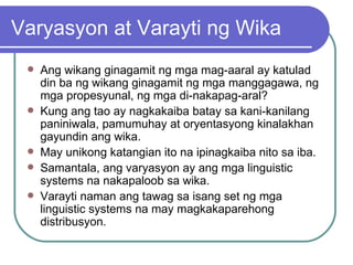 Varayti ng wika | PPT