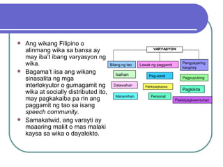Varayti ng wika | PPT