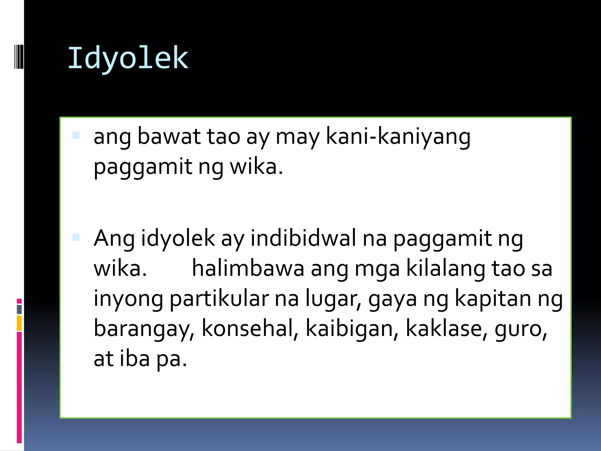 Varayti ng wika.updated ShS (Techvoc) 1 week | PPTX