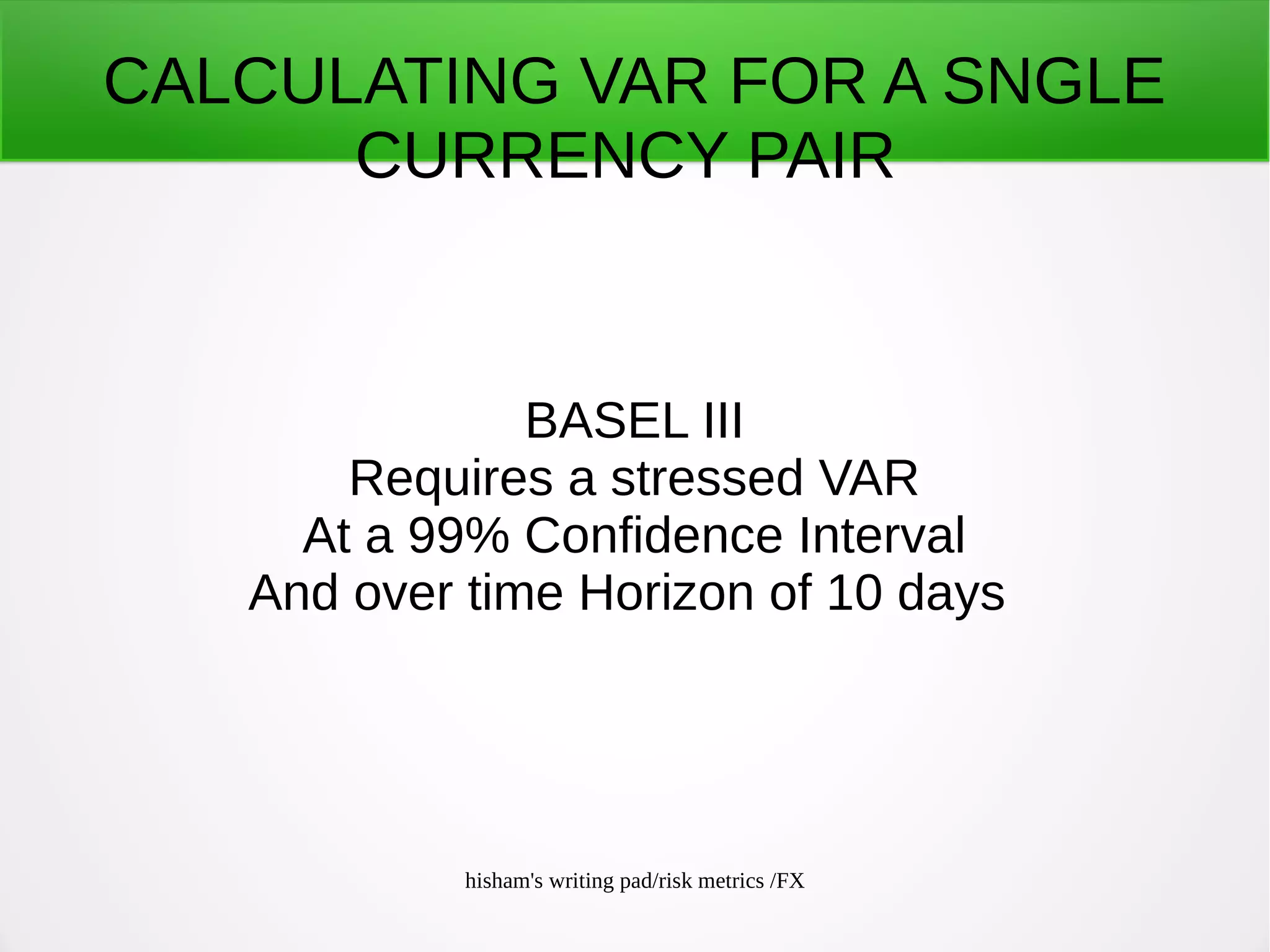 Var calculation | PDF