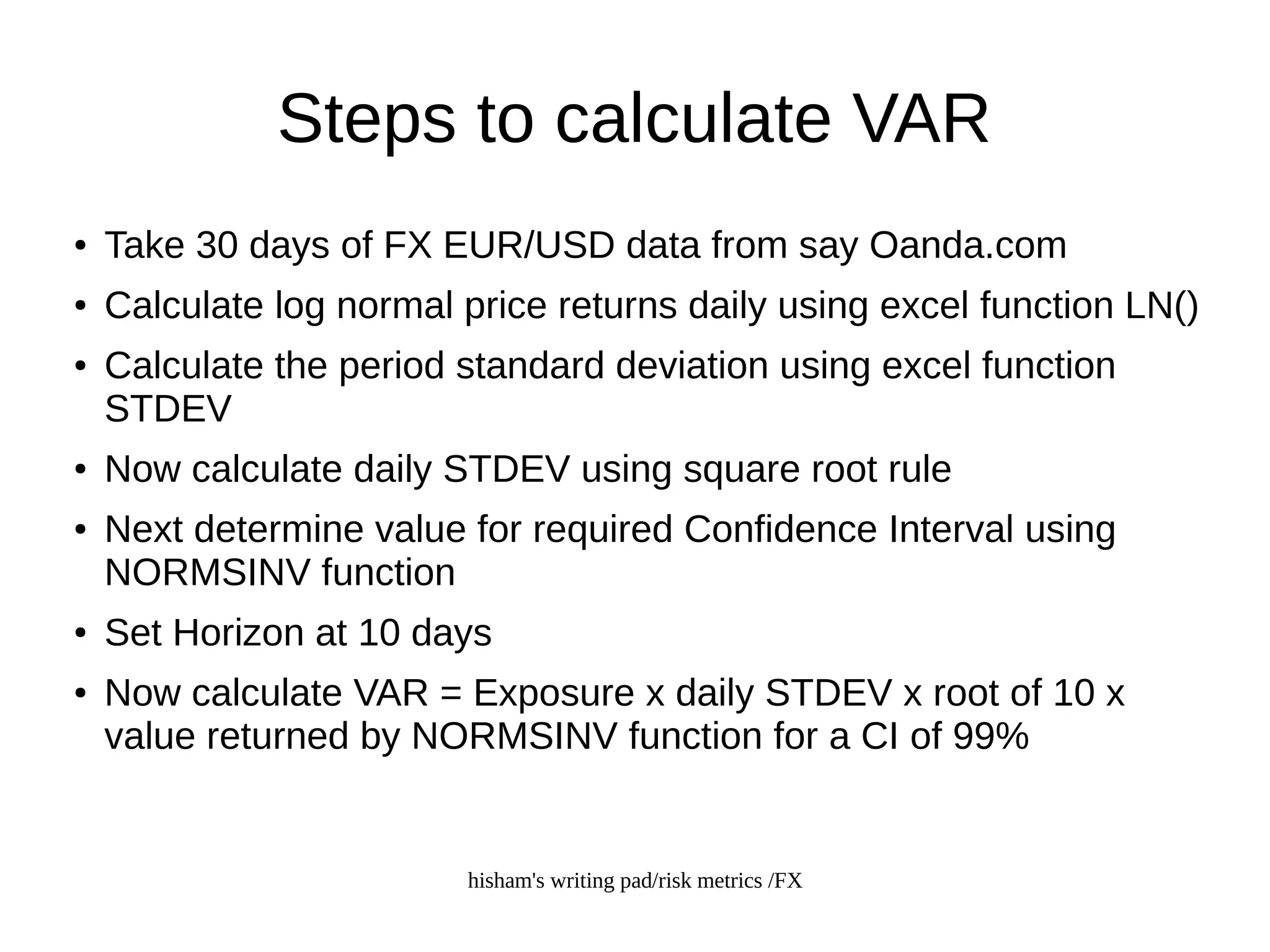 Var calculation | PDF