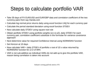 VAR calculation for portfolio of currencies | PDF