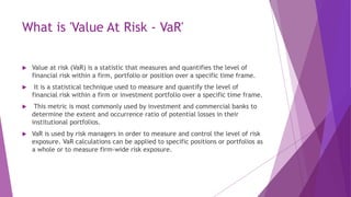 Var calculation of al arafah islami bank (historic approach) | PPT