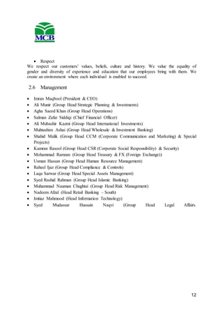 INTERNSHIP REPORT ON MUSLIM COMMERCIAL BANK (complete report) | DOCX