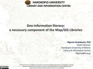 Geo-information literacy: a necessary component of the Map/GIS ...