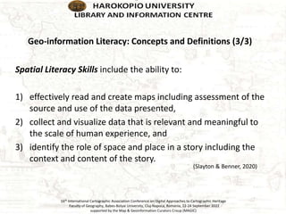 Geo-information literacy: a necessary component of the Map/GIS ...