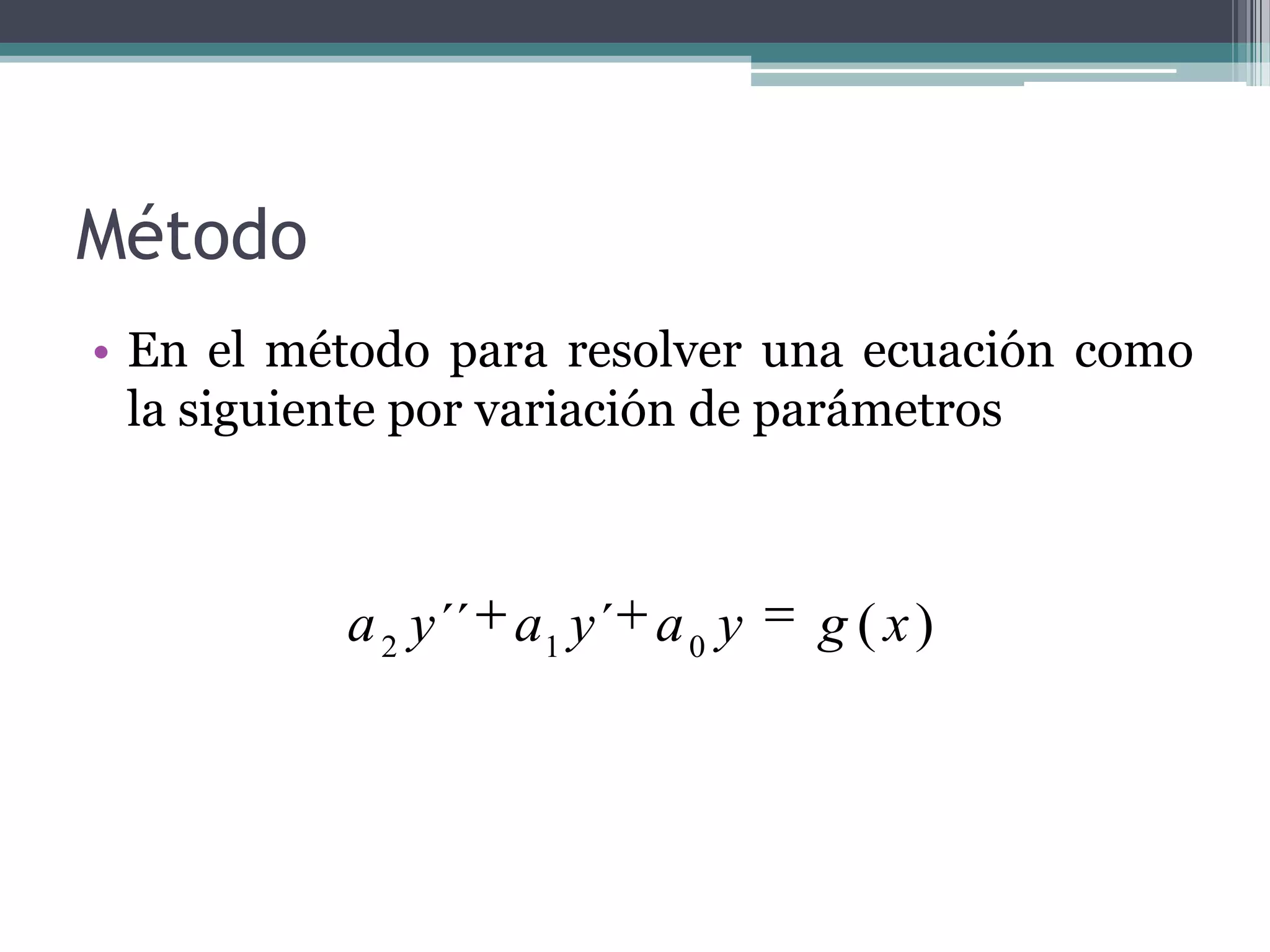 Variacion de Parametros | PPT