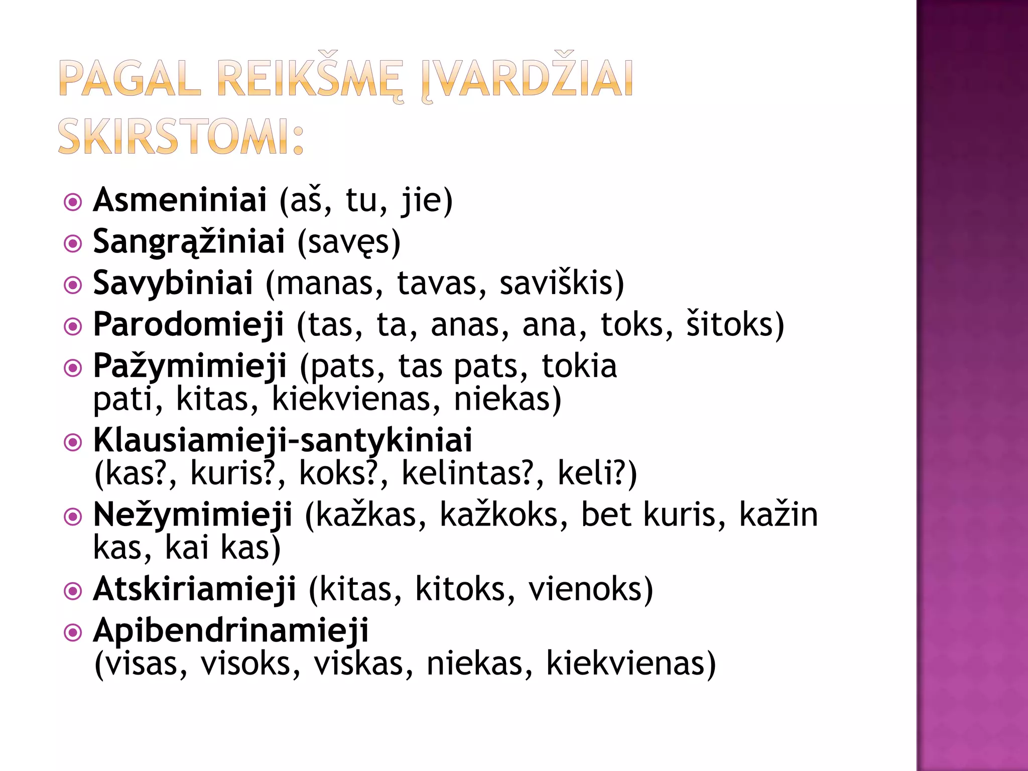 įVardis ir skaitvardis | PPTX
