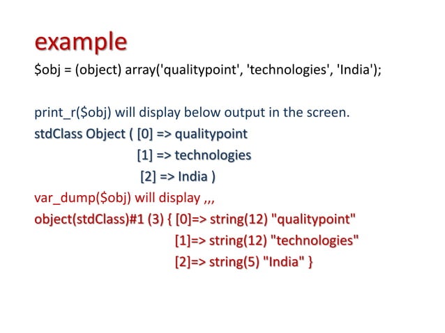 Vardump And Printr In Php Ppt