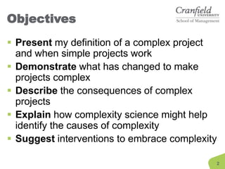 Complex project – or poorly scoped? - Dr Liz Varga | PPTX | Biological ...