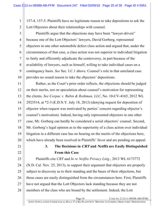 Vargas v. Ford - joint memo on plaintiffs' motion to compel deposition of public citizen ...