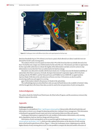 Alertas Tempranas de Pérdida de Bosques tropicales en Perú usando Landsat | PDF