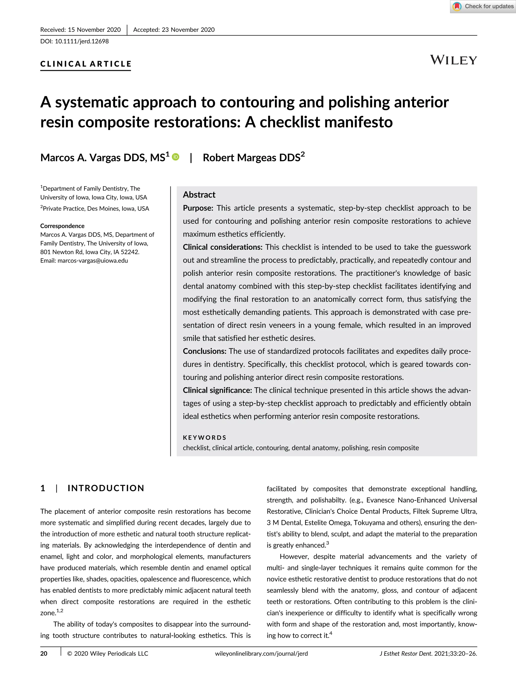 A Systematic Approach to contouring and polishing anterior resin ...