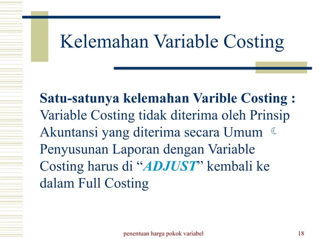 perbedaan full costing dan variabel costing beserta contoh kasus | PPT