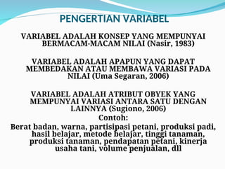 VARIABEL-PENELITIAN METODOLOGI PENELITIAN KESEHATAN | PPT