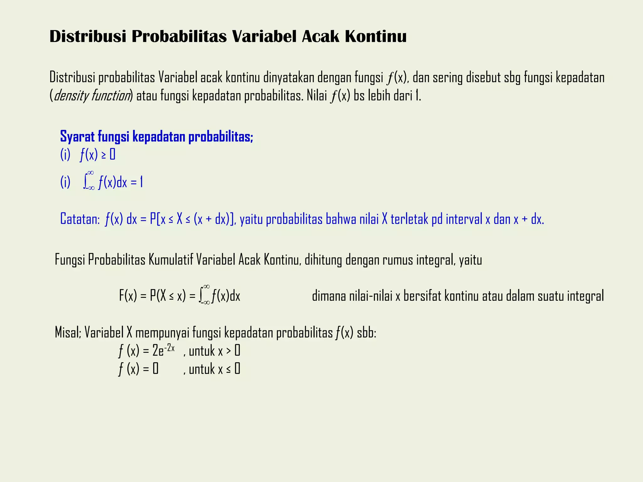 Variabel acak dan nilai harapan (Statistik Ekonomi II) | PPTX