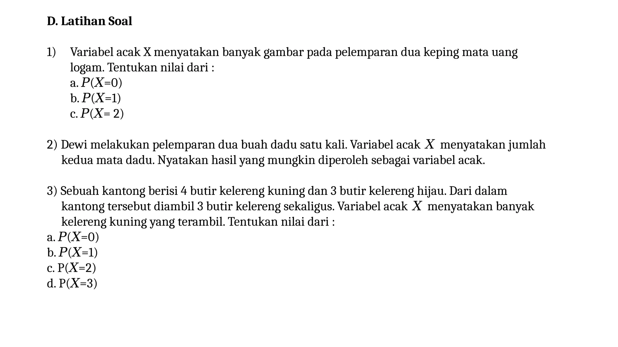 LATIHAN SOAL MENCARI VARIABEL ACAK DISKRIT.pptx