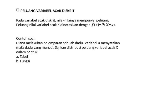 LATIHAN SOAL MENCARI VARIABEL ACAK DISKRIT.pptx