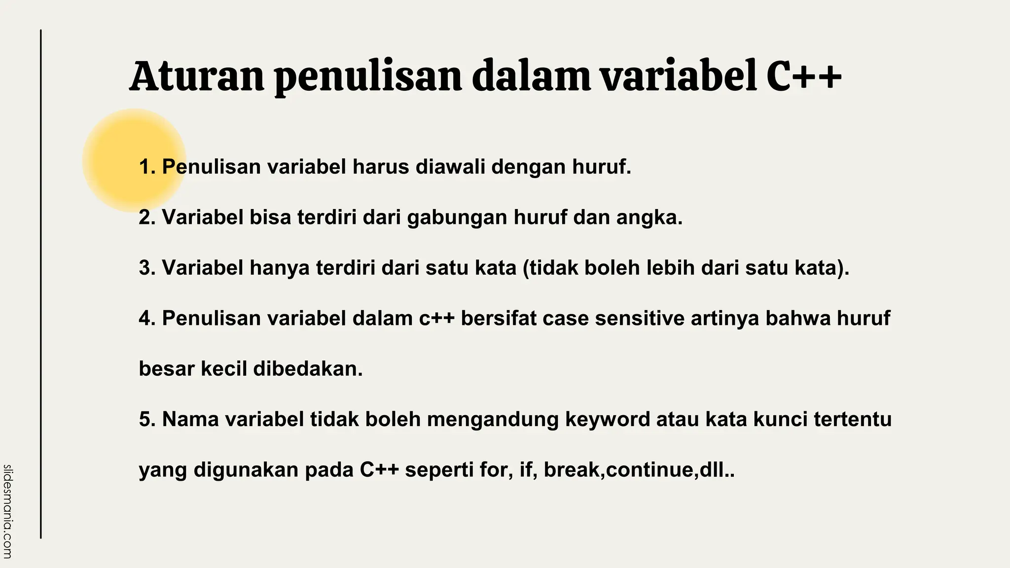 Variabel C++ KLMPK 7.pptx............... | PPTX