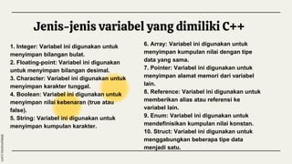 Variabel C++ KLMPK 7.pptx............... | PPT