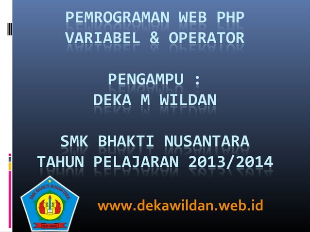 Variabel dan Operator PHP | PPT