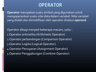 Variabel dan Operator PHP | PPT