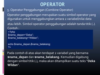Variabel dan Operator PHP | PPT