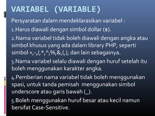 Variabel dan Operator PHP | PPT