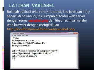 Variabel dan Operator PHP | PPT