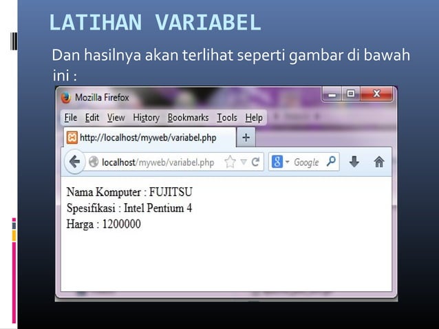 Variabel dan Operator PHP | PPT