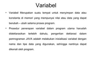 Variabel dan Tipe Data.pptx kuliah universitas terbuka | PPT