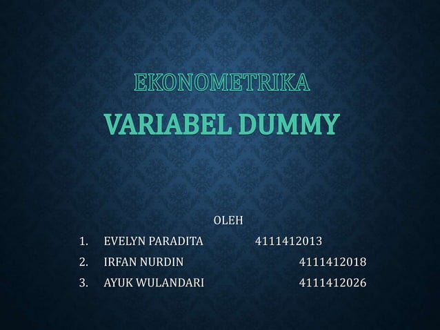 Ekonometrika Variabel Dummy | PPTX