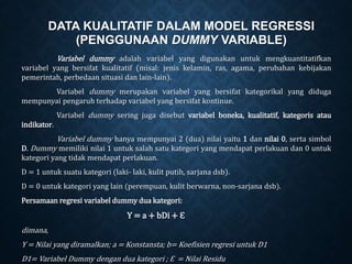 Ekonometrika Variabel Dummy | PPTX