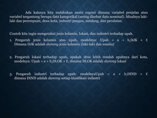 Ekonometrika Variabel Dummy | PPTX