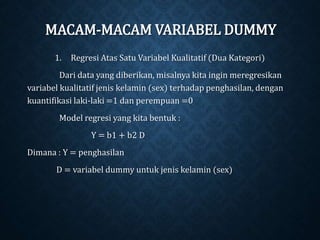 Ekonometrika Variabel Dummy | PPTX