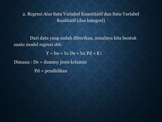 Ekonometrika Variabel Dummy | PPTX