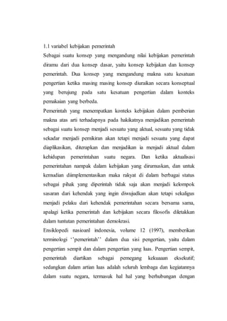 Variabel kebijakan pemerintah | DOCX