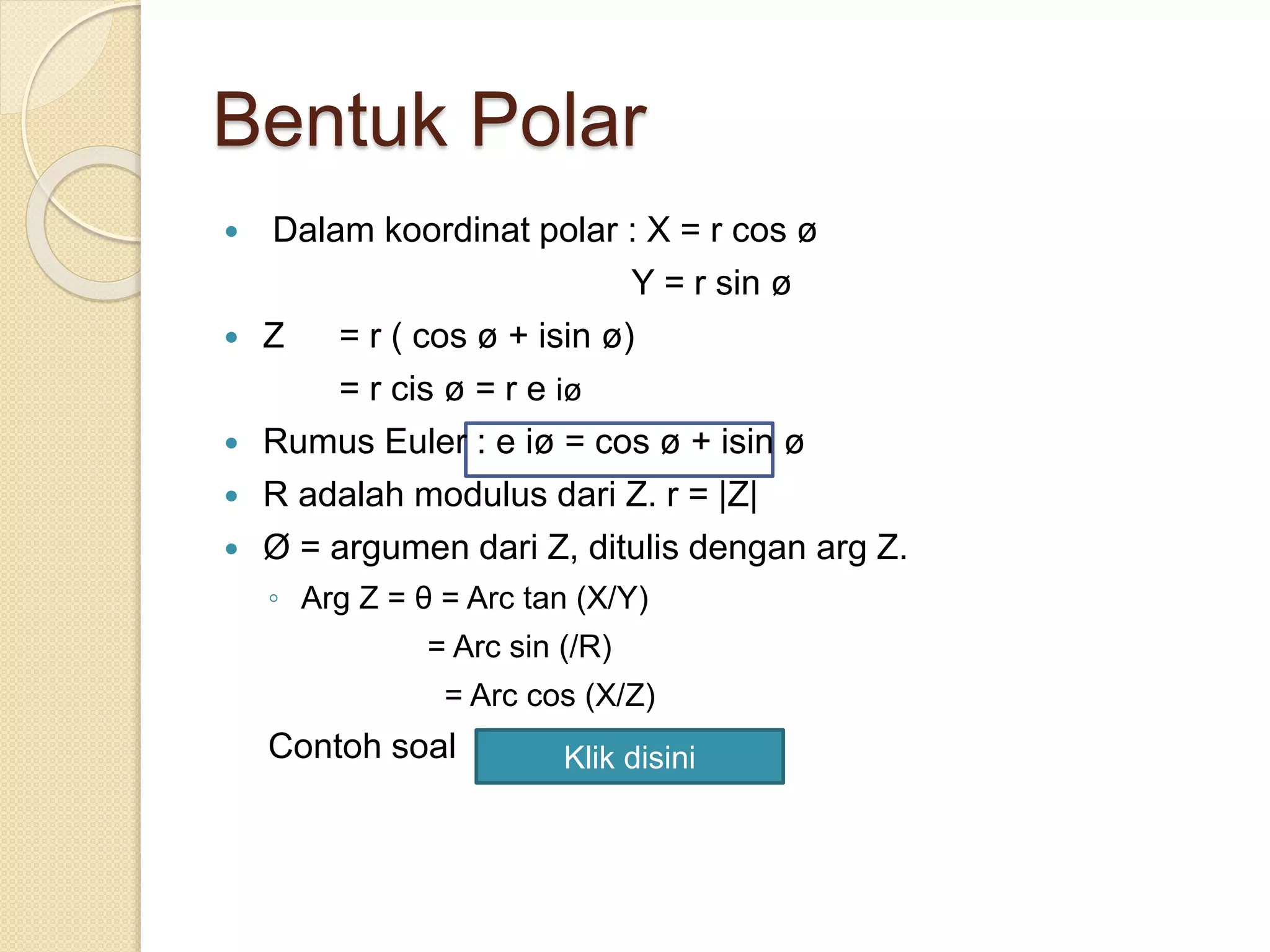 Variabel kompleks dan aplikasinya | PPTX