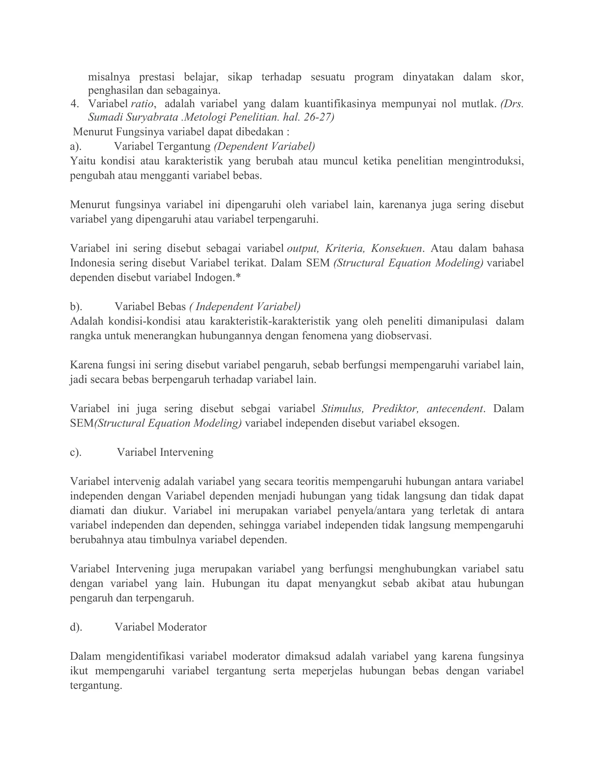 Variabel metodologi penelitian | DOCX