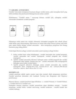 Variabel metodologi penelitian | DOCX
