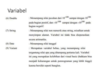Variabel, operator & seleksi | PPTX