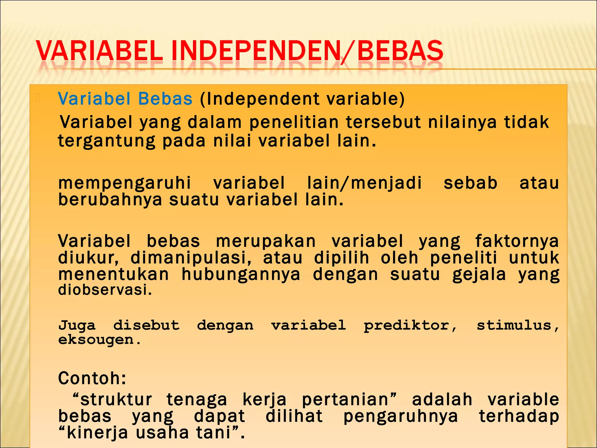 Variabel penelitian | PPT