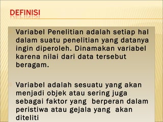 Variabel penelitian | PPT