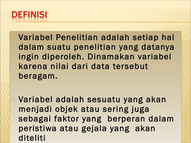 Variabel penelitian | PPT