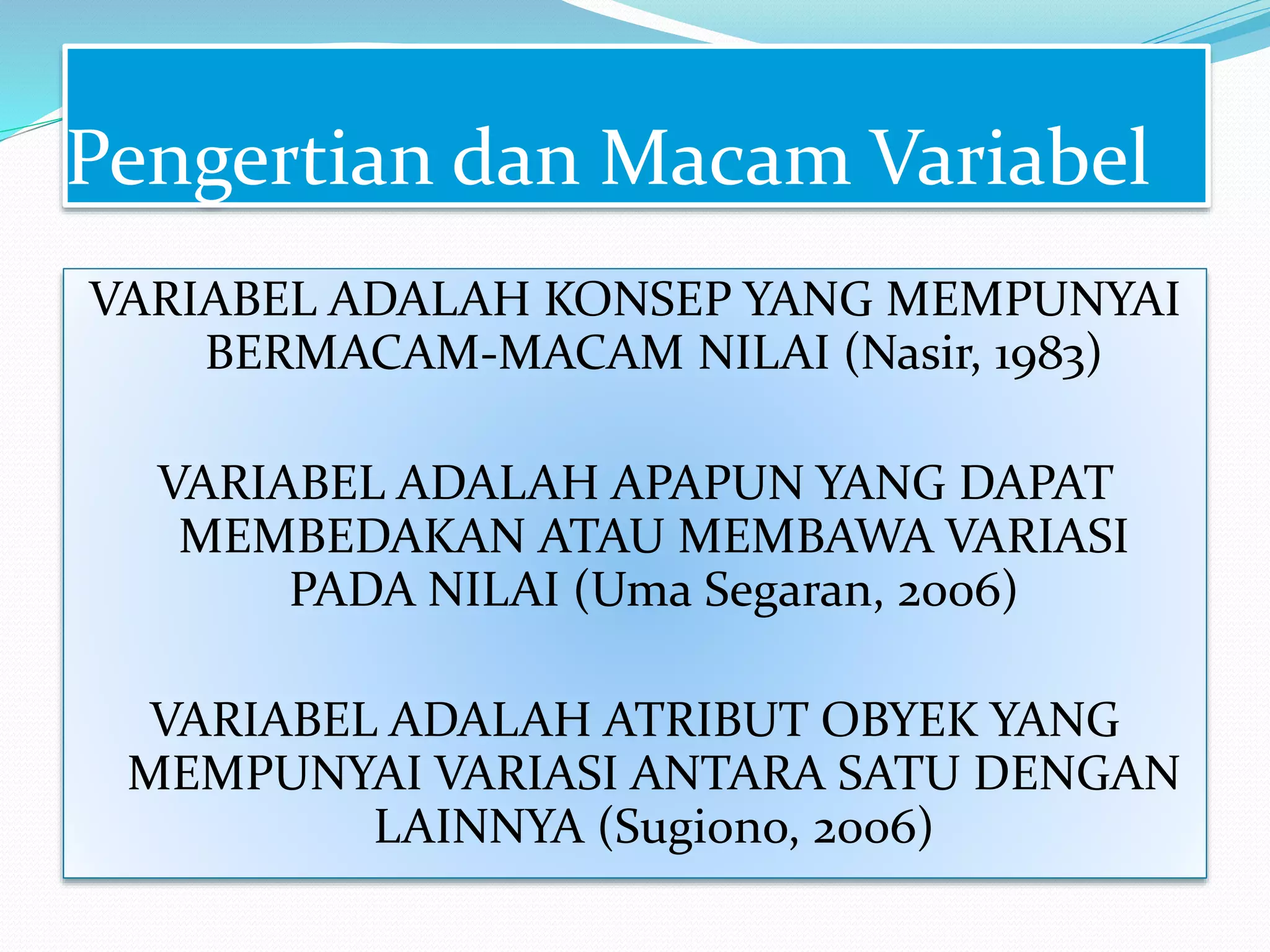 Variabel penelitian | PDF