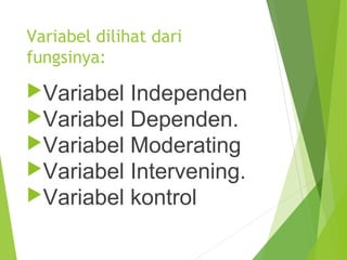 Variabel riset | PPT
