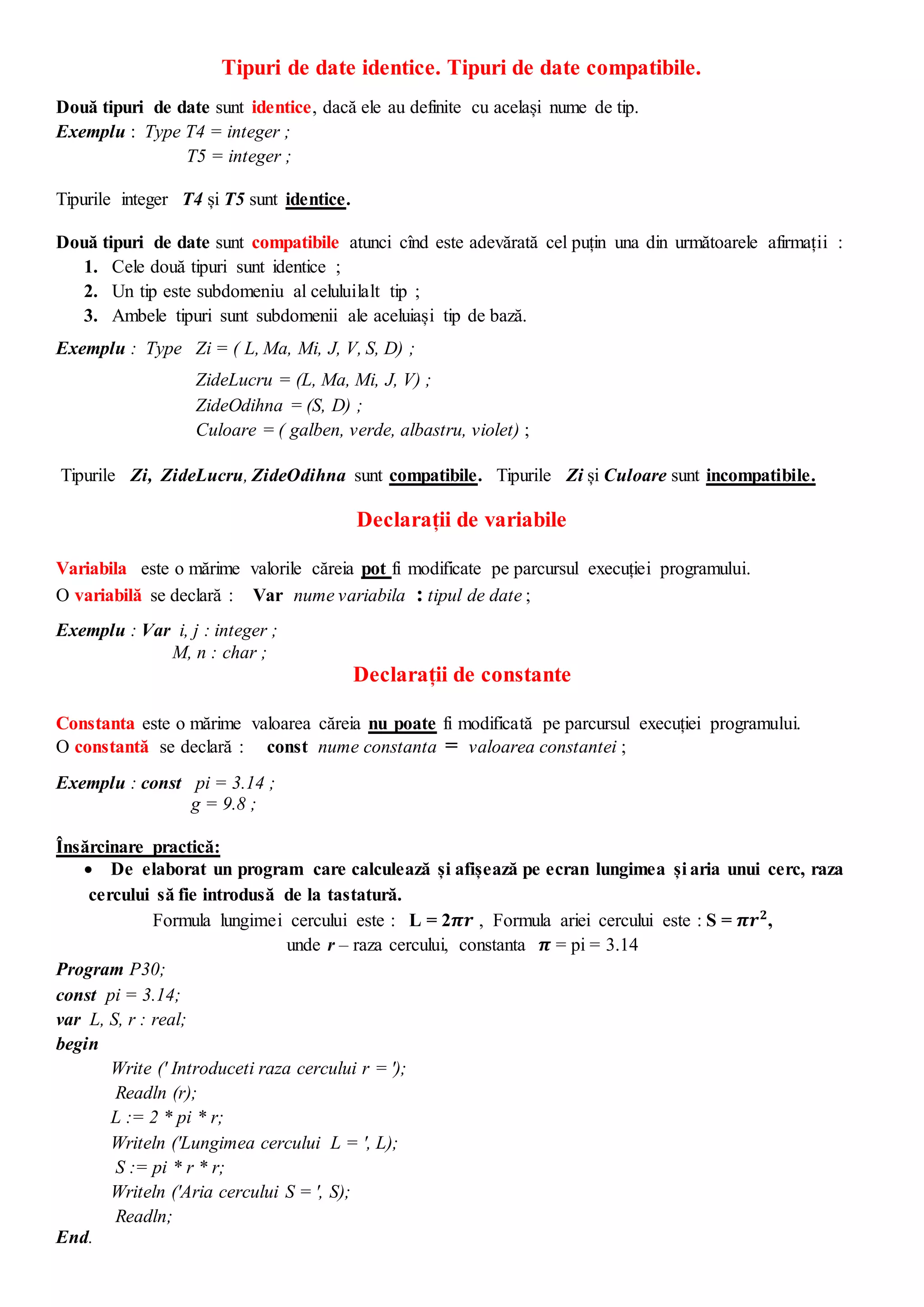 Variabile constante | DOCX