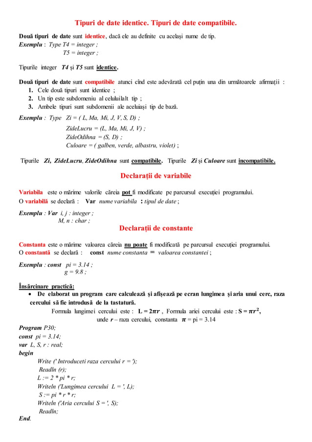 Variabile constante | DOCX