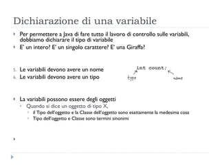 Variabili Java | PPT