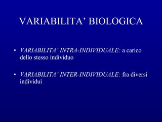 Variabilità degli esami di laboratorio | PPT